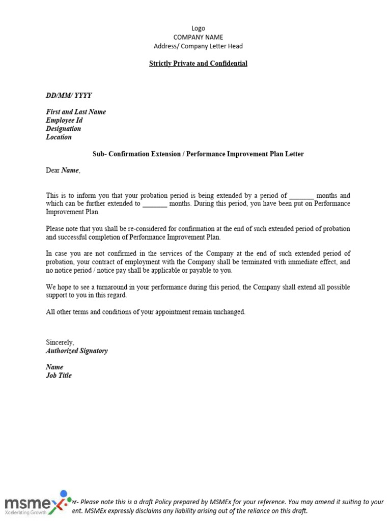 Confirmation Extension Letter Format | PDF