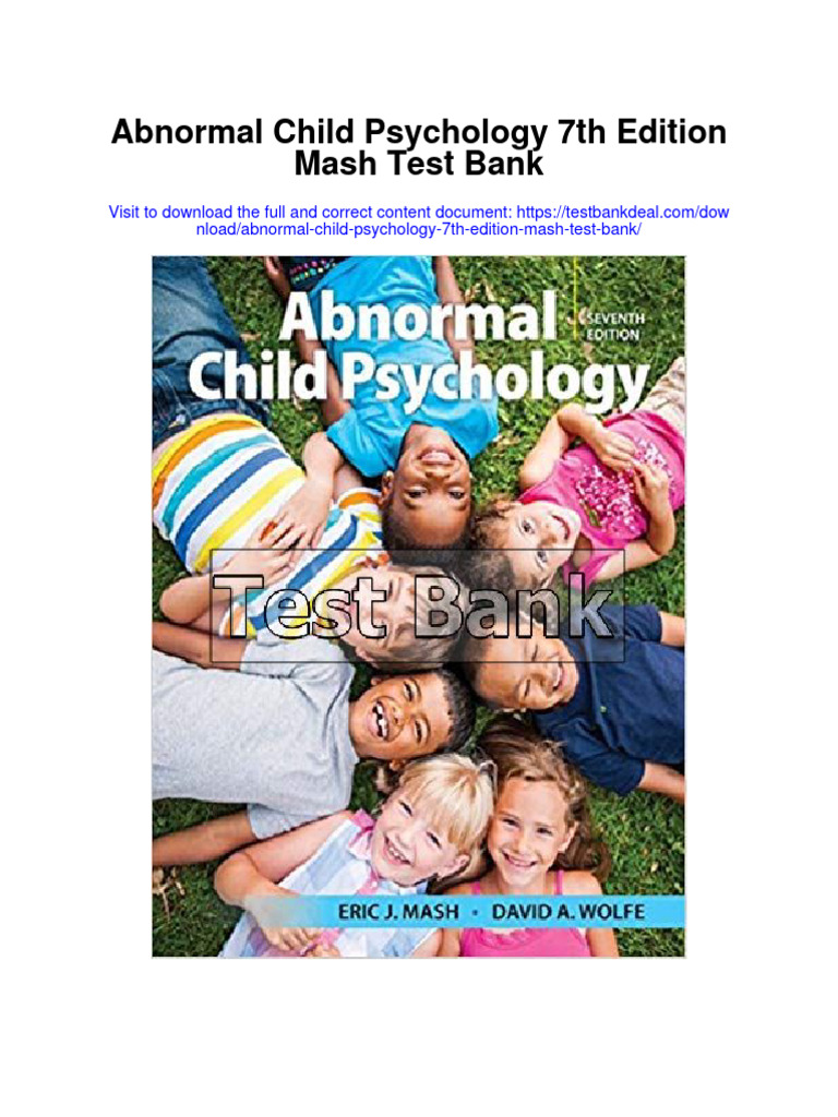 Abnormal Child Psychology 7th Edition Mash Test Bank Full Chapter PDF ... Abnormal Child Psychology 7th Edition Mash Test Bank Full Chapter PDF ...