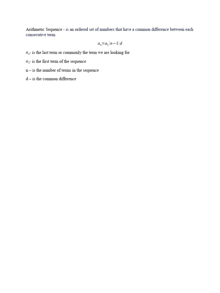 Arithmetic Sequence Pdf Foreign Language Studies