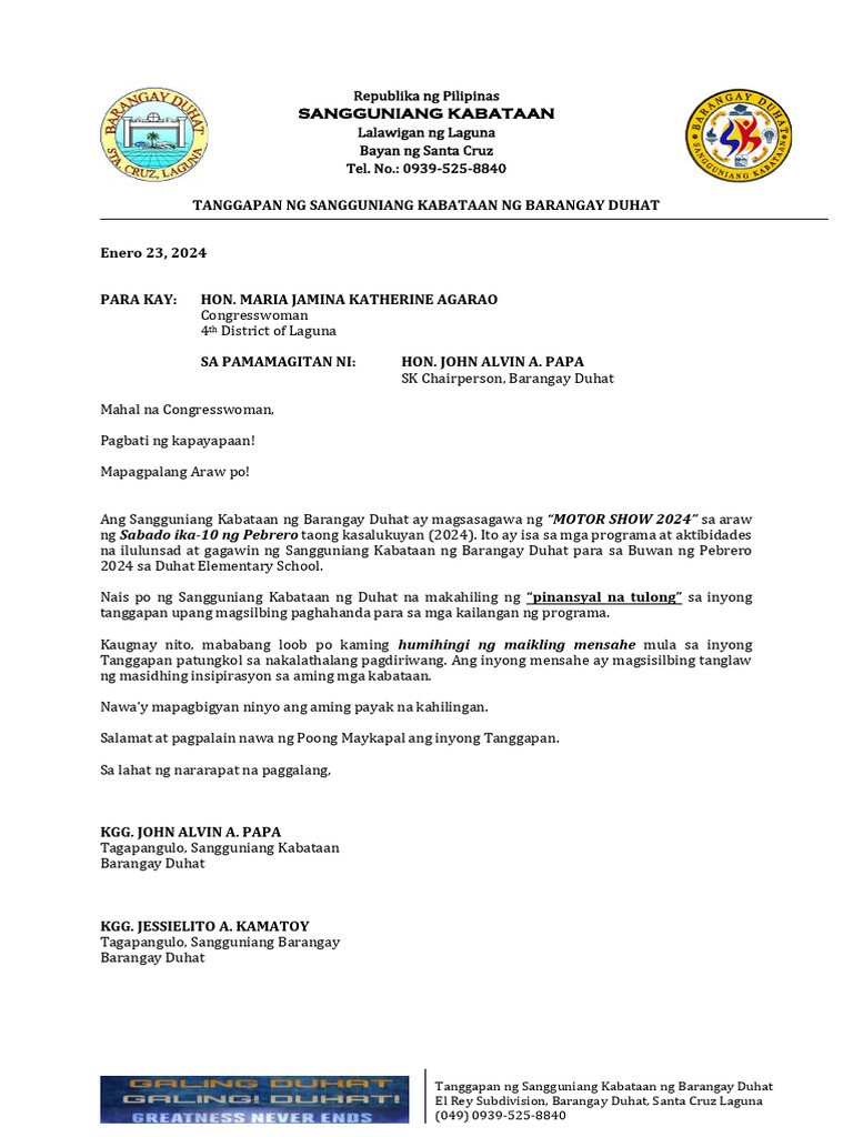 Solicitation Letter 2024 Motor Show | PDF