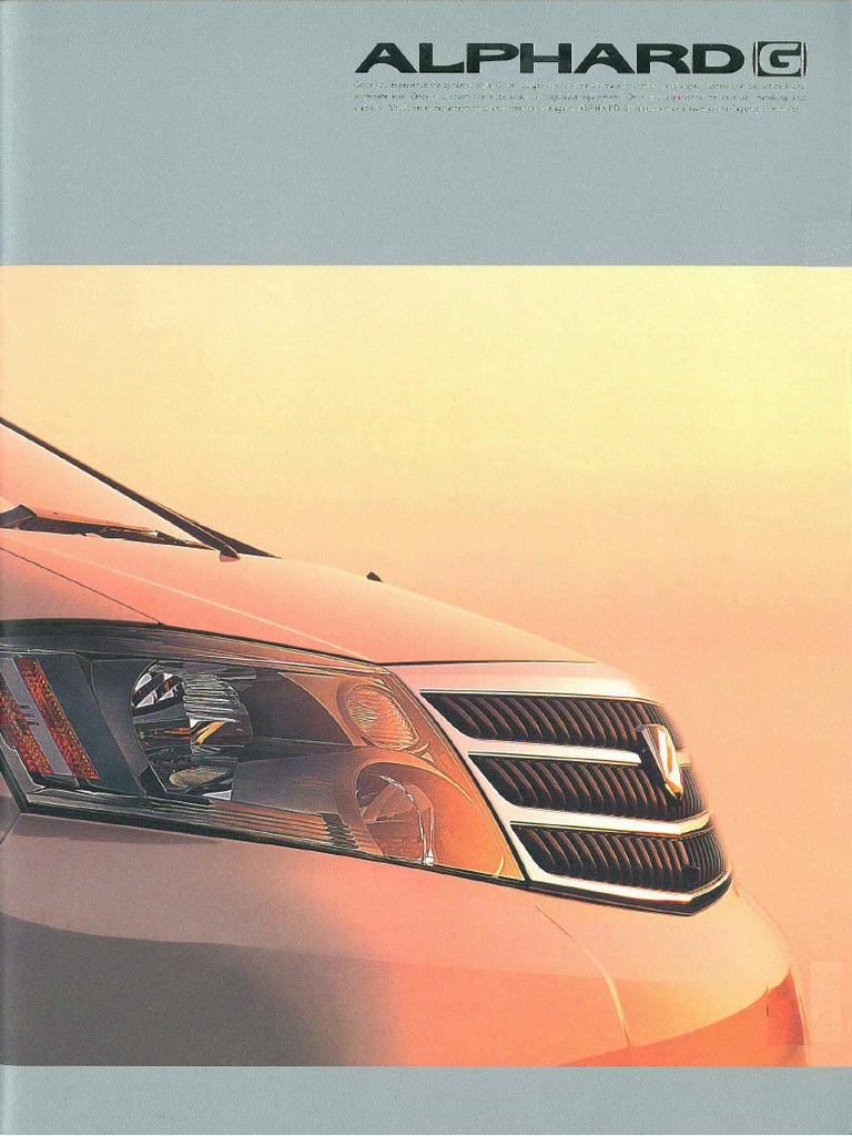 Toyota Alphard G 2002 JPN | PDF