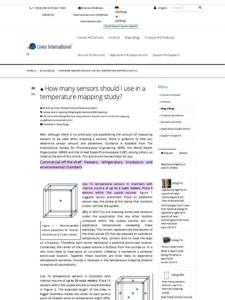 How Many Sensors Should I Use in A Temperature Mapping Study | PDF ...