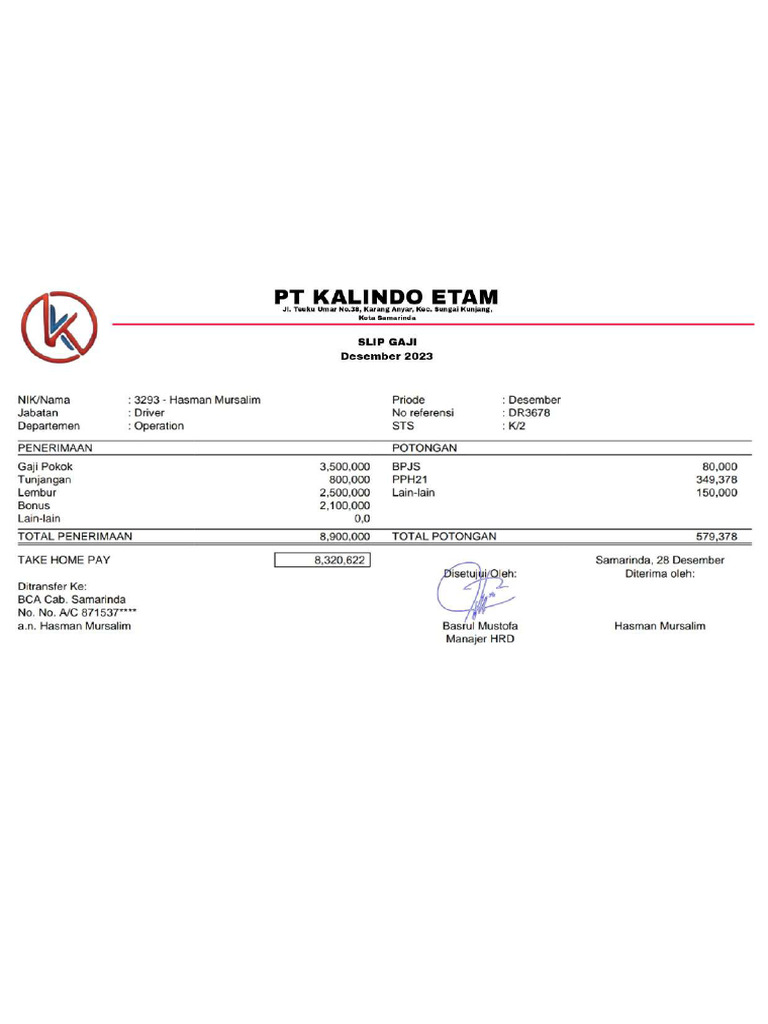 Slip Gaji | PDF