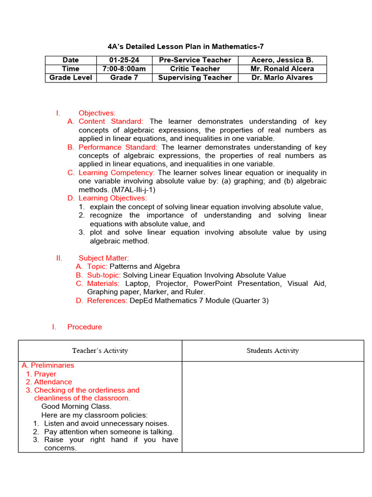 G7 - Linear Equation Final | PDF