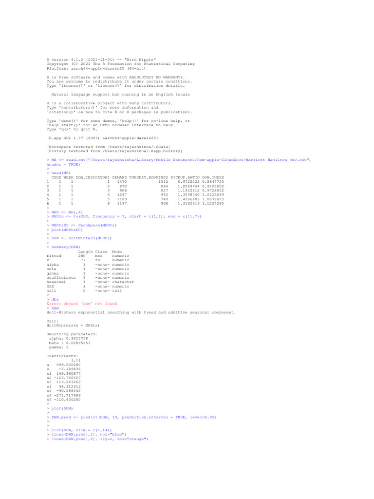 3 A Demand As The Predictor R Console | PDF | Software Development ...