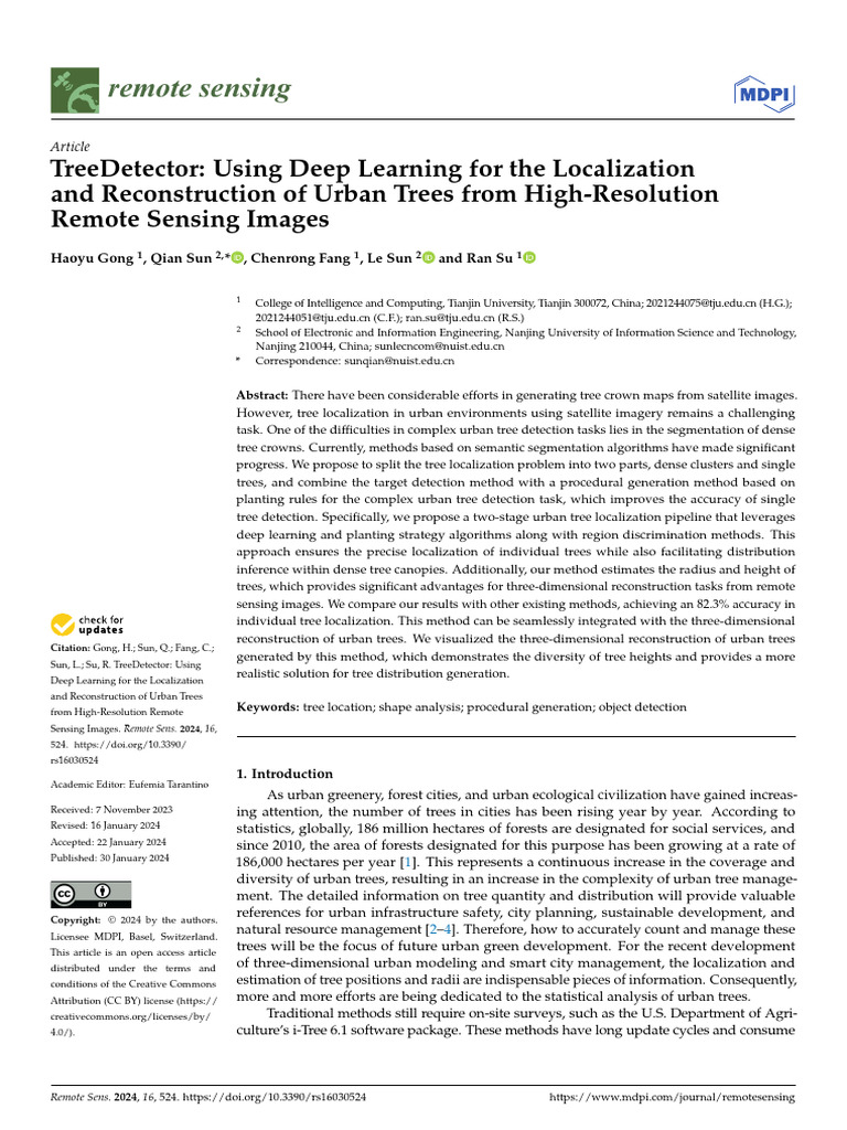 TreeDetector: Using Deep Learning for the Localization and Reconstruction of Urban Trees from ...