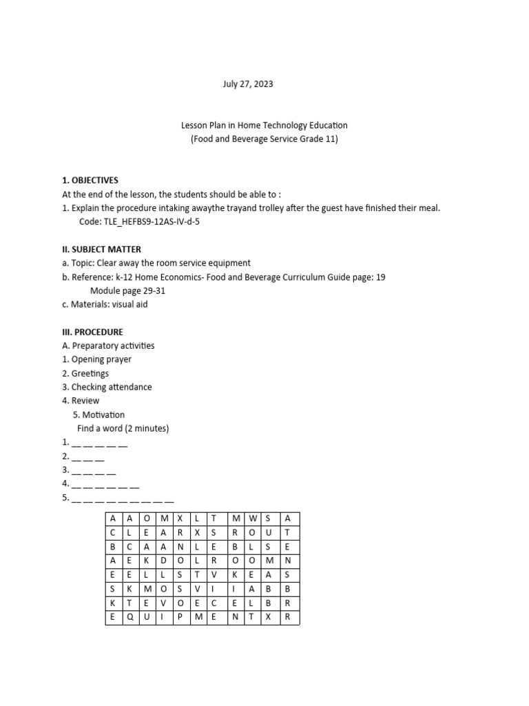 Lesson Plan (Senior High 2023-2024) | PDF | Teaching Methods ...