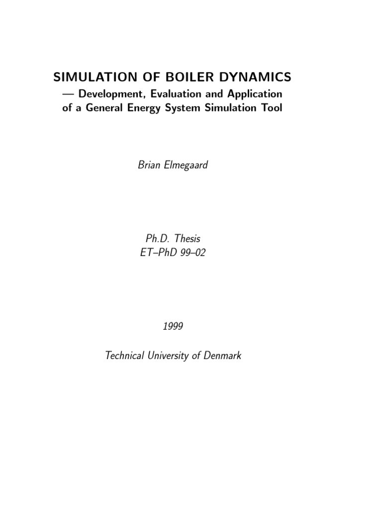 Simulation of Boiler Dynamics: - Development, Evaluation and ...