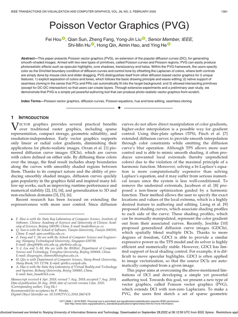 Poisson Vector Graphics (PVG) | PDF | Function (Mathematics) | Green's ...