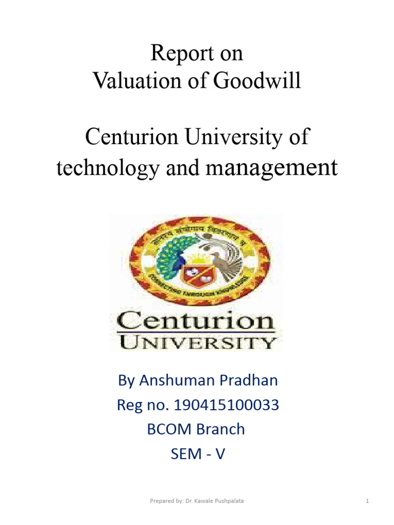 Valuation of Goodwill | PDF