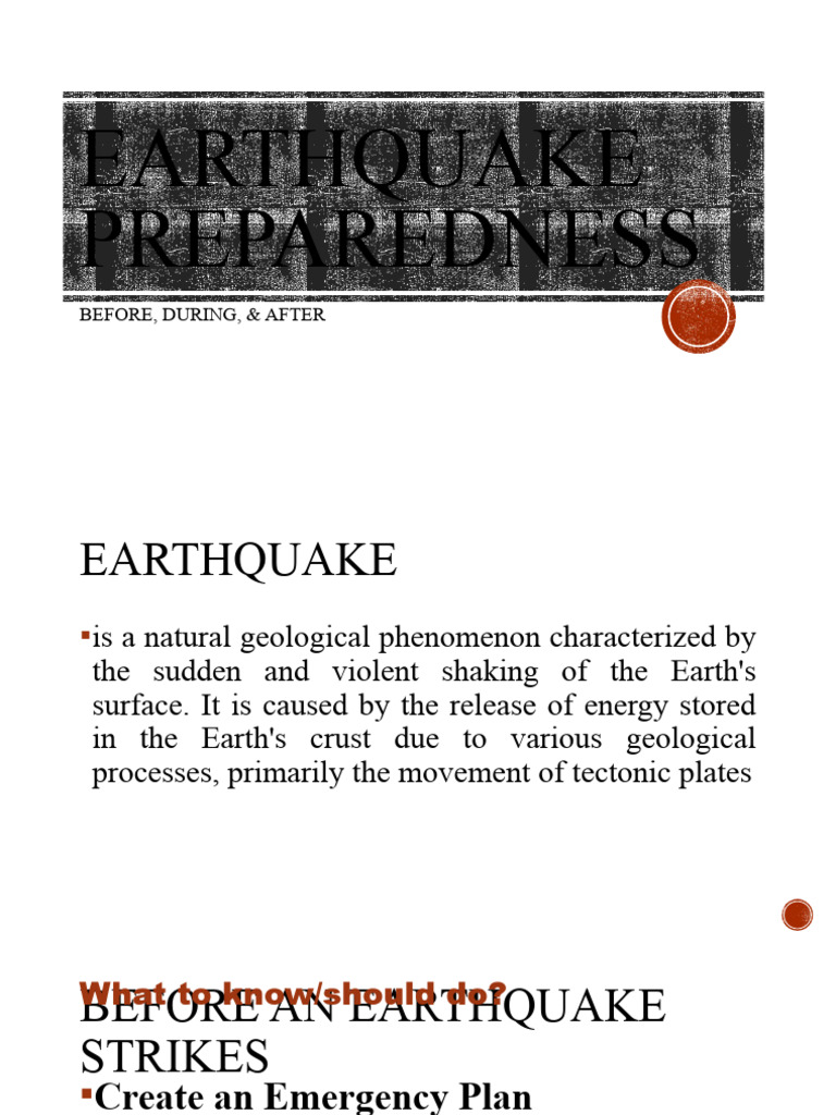 Earthquake Preparedness | PDF