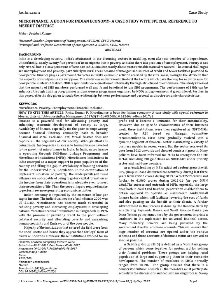 Research Paper 2 | PDF | Microfinance | P Value