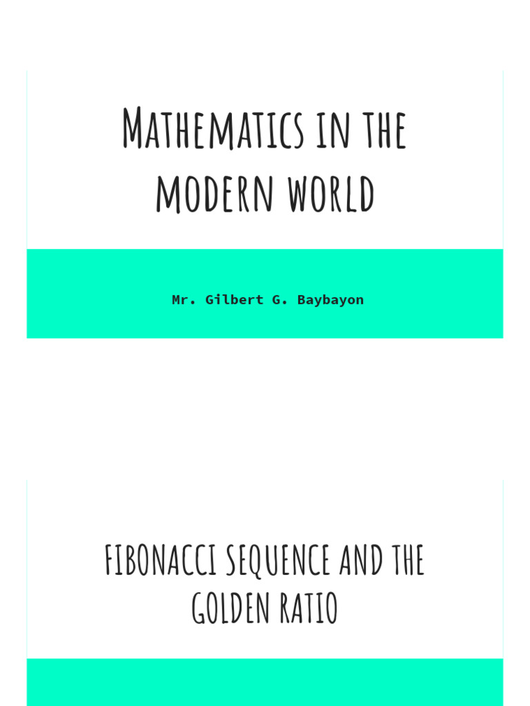 GED0103 Module 1.3 - Mathematics in Our World (Fibonacci Sequence and ... GED0103 Module 1.3 - Mathematics in Our World (Fibonacci Sequence and ...