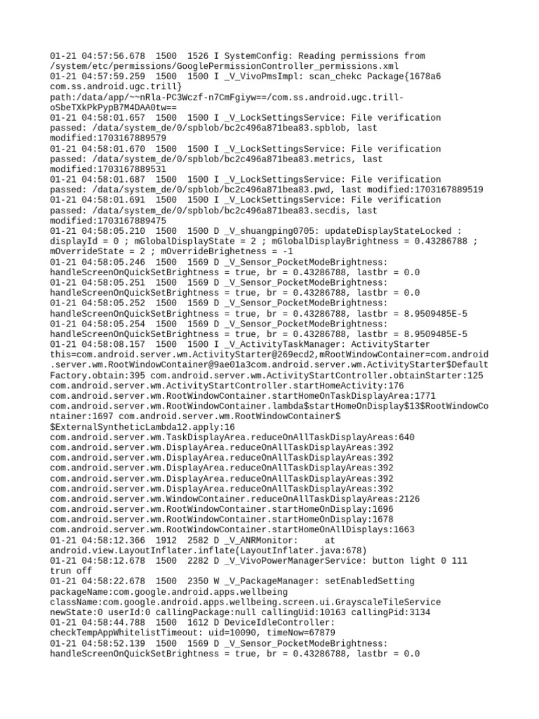 Log | PDF | Android (Operating System) | Operating System Technology