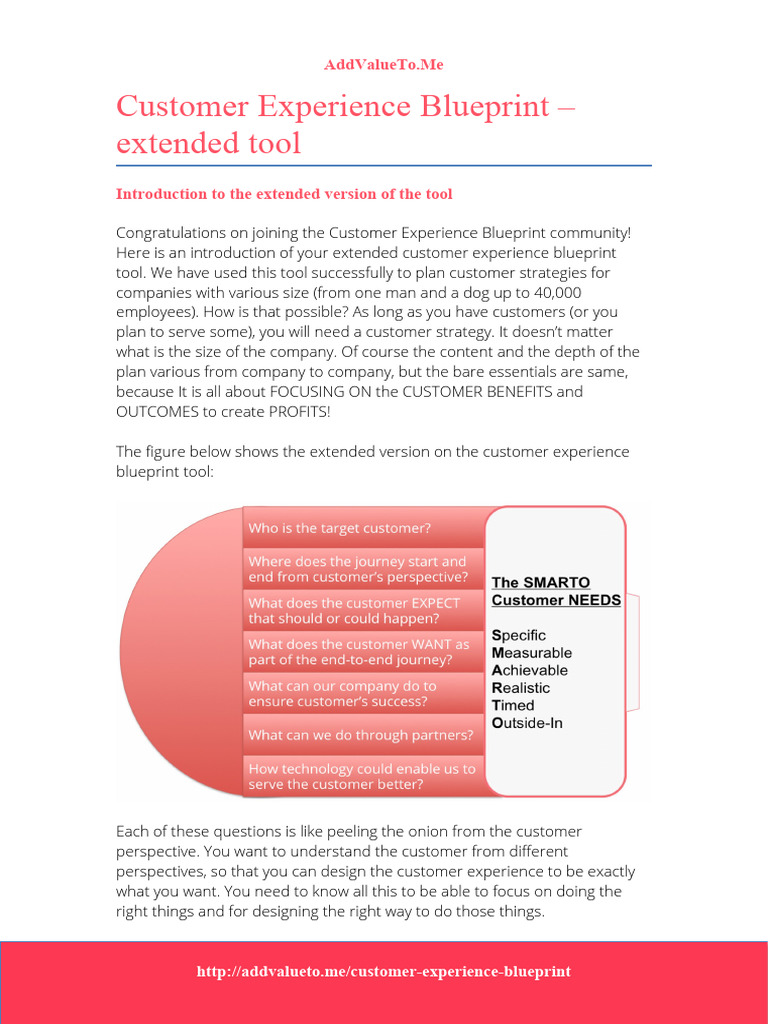 Extended Customer Experience Blueprint Tool v1 | PDF | Customer ...