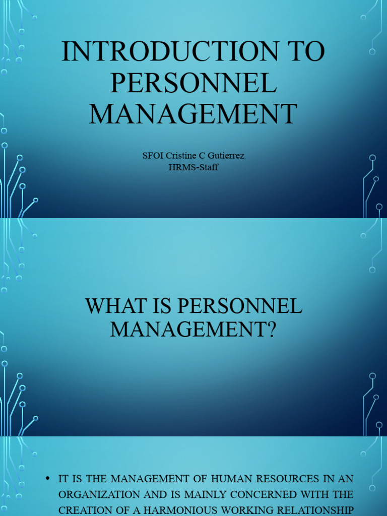 Introduction to Personnel Management | PDF | Recruitment | Labor