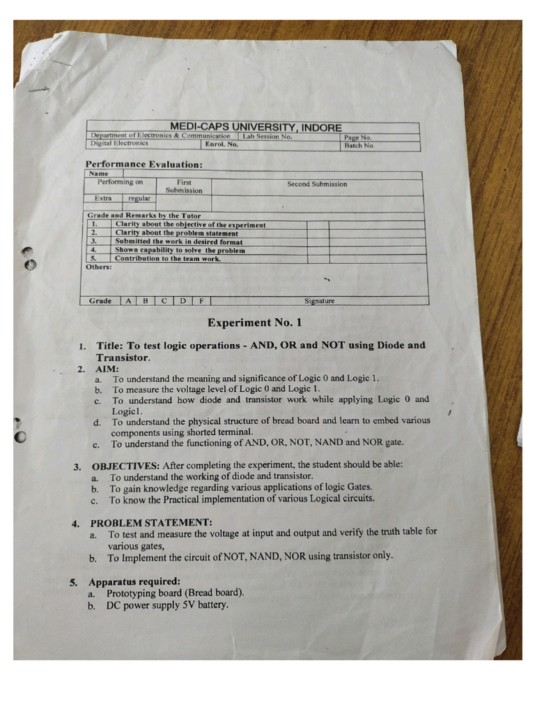 Logic Gate Exp1 | PDF