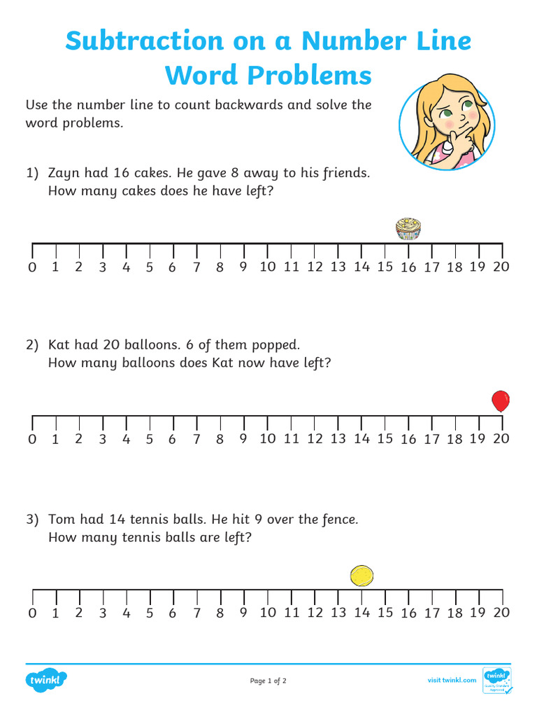 T M 1668501767 Year 1 Subtraction On A Number Line Word Problems ...