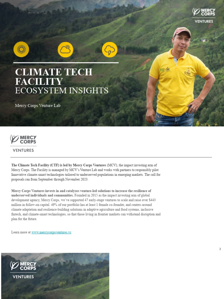 MCV's Climate Tech Facility (CTF) - Ecosystem Insights | PDF