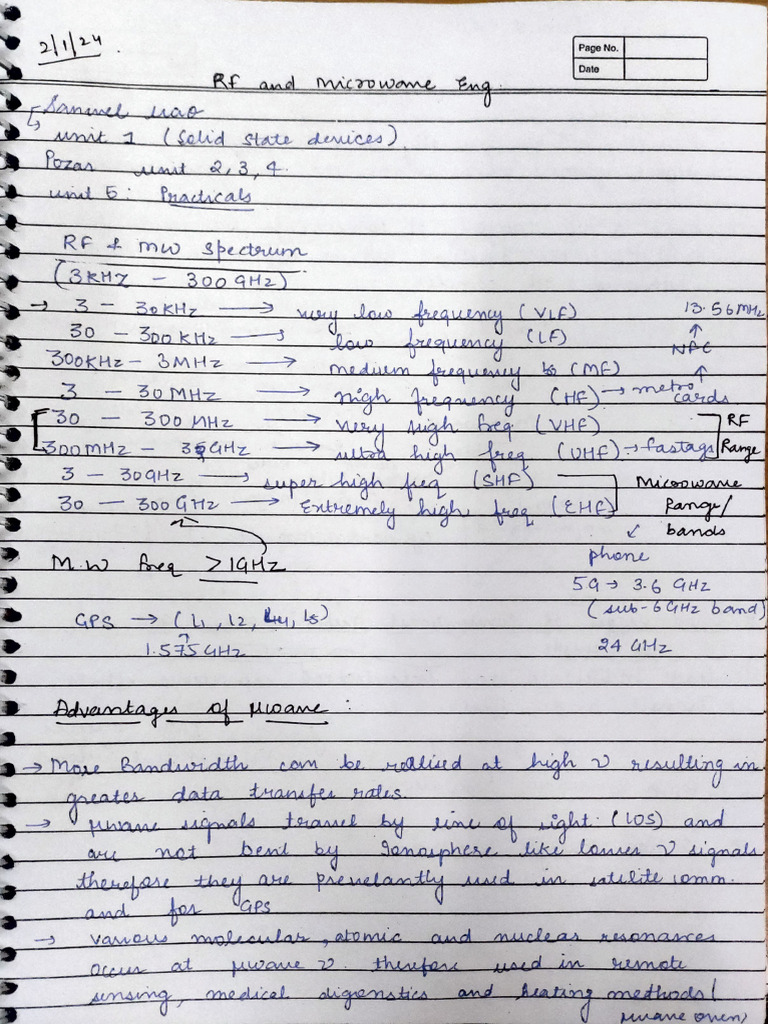 RF Class Notes (Till 29 Jan) | PDF