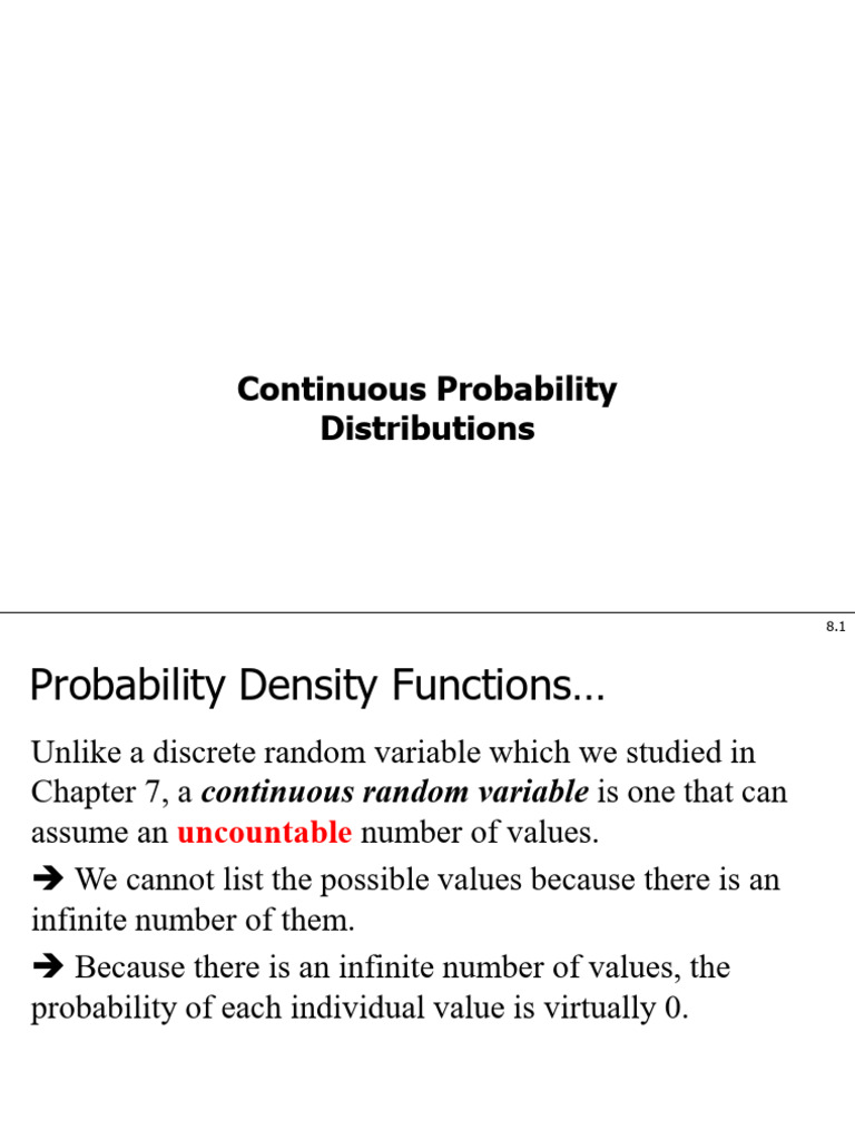 Continuous Distributions | Download Free PDF | Probability Distribution | Random Variable