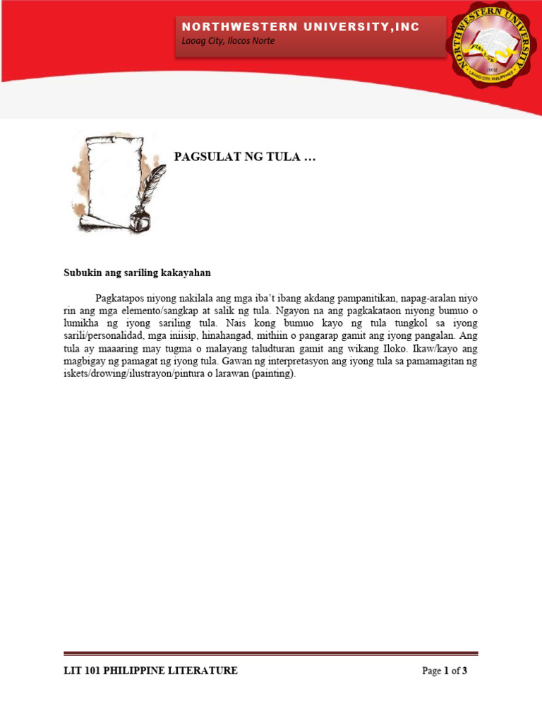 Aktibiti 2 - Pagsulat NG Tula | PDF