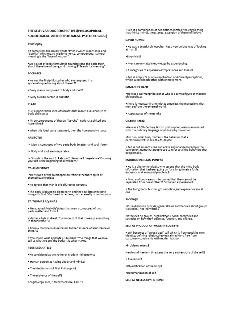 UTS-REVIEWER | PDF | Self Esteem | Soul