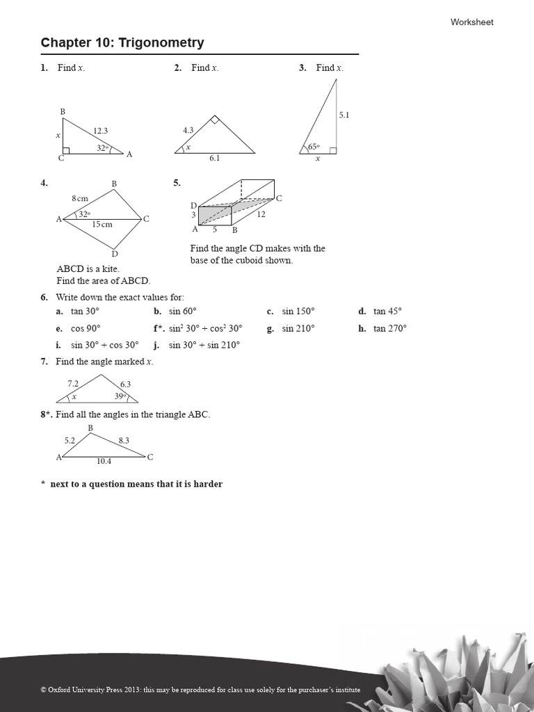 0607_worksheet10 | PDF | Rotation | Trigonometric Functions