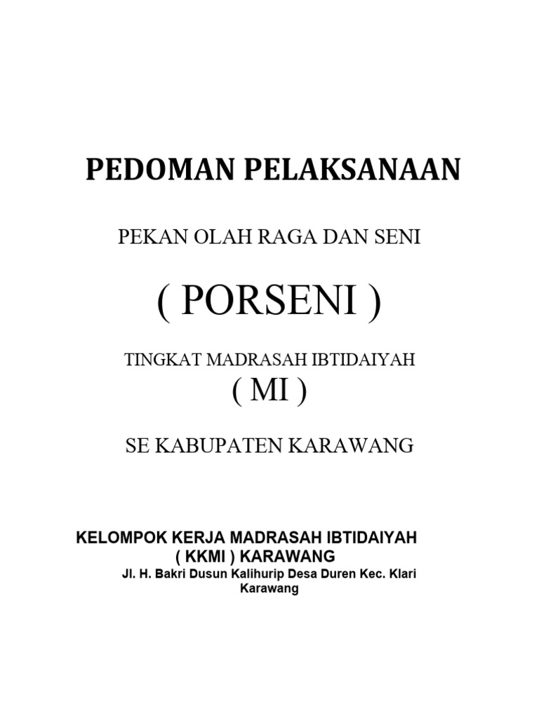 Juknis Porseni Mi 2024 | PDF