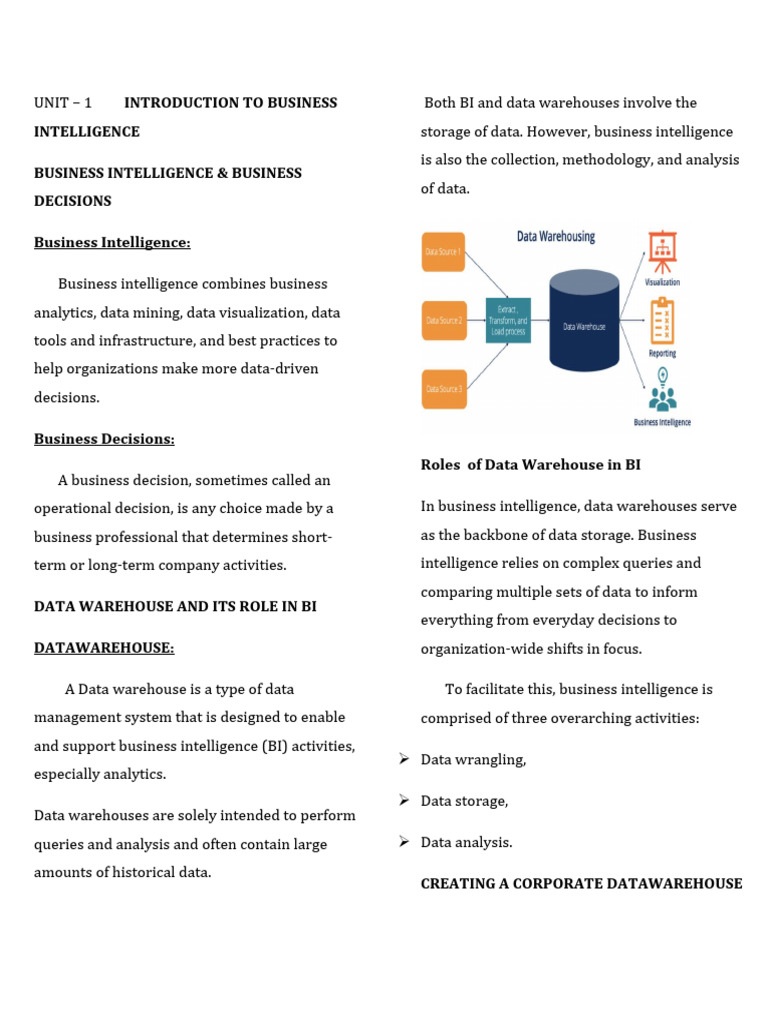 BI UNITS F | PDF | Data Warehouse | Data Mining