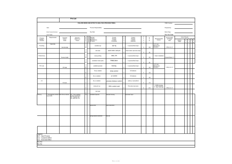 PROCESS FMEA blank format | PDF