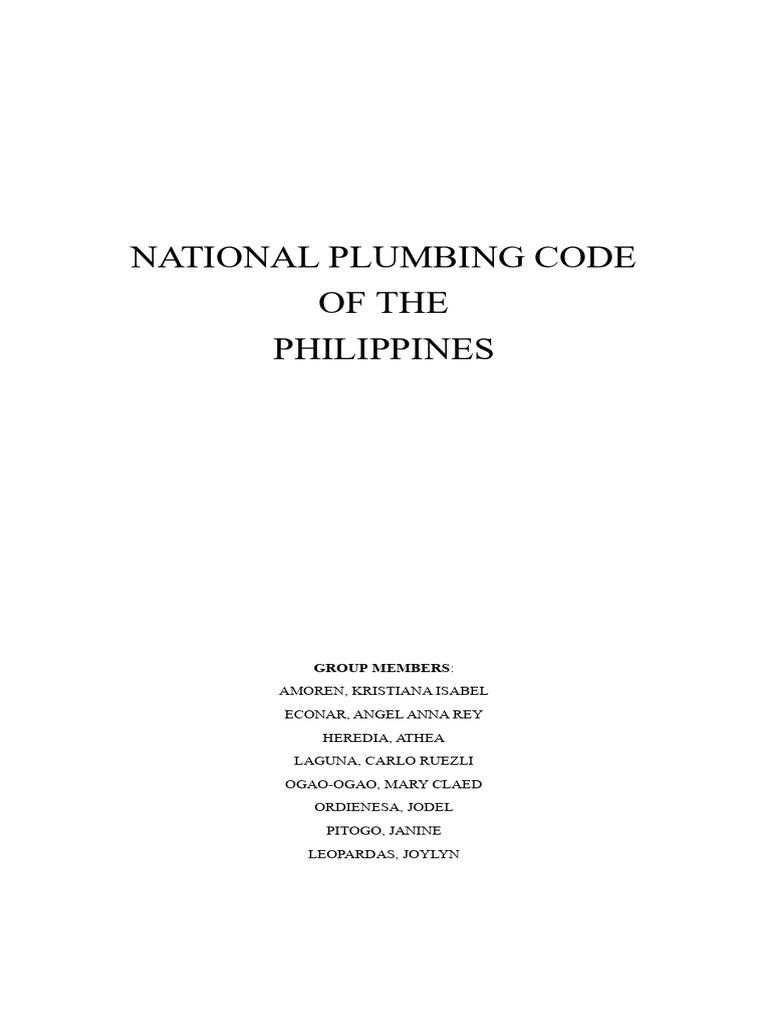 National Plumbing Code of The Philippines | PDF | Pipe (Fluid Conveyance) | Plumbing