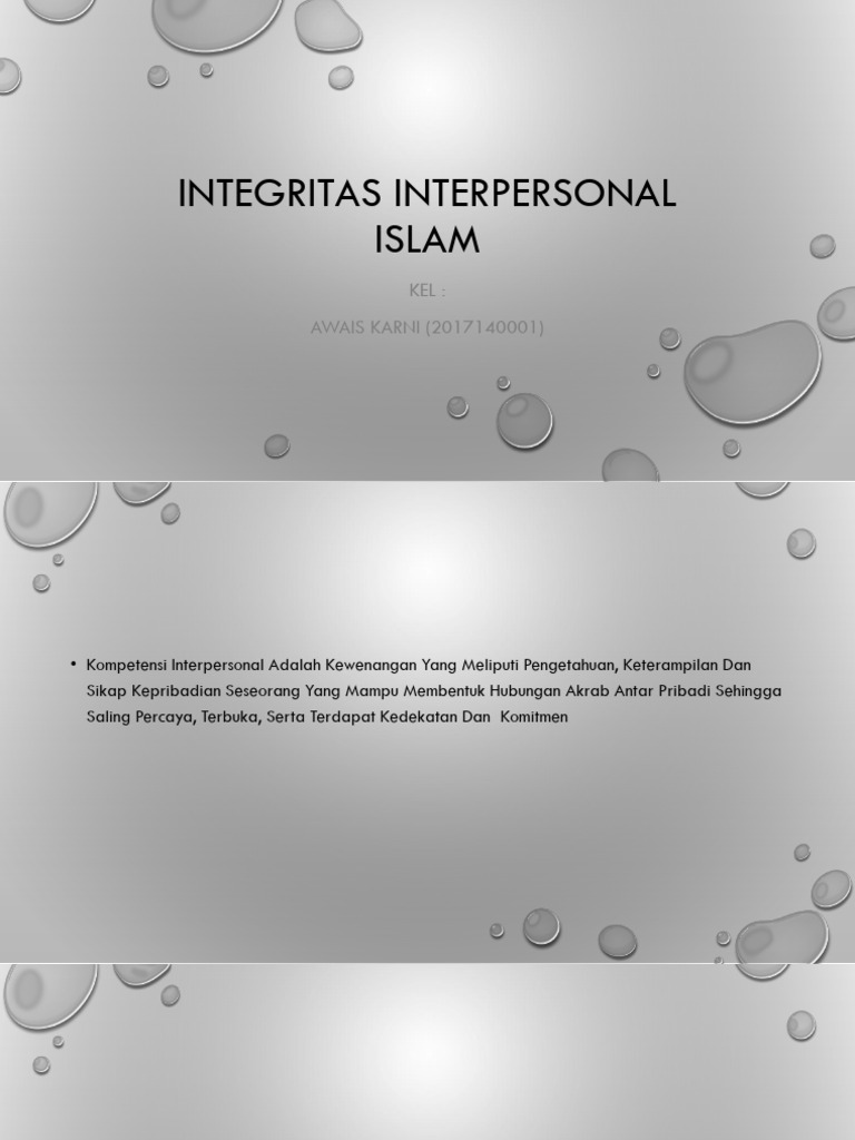 Integritas Interpersonal dalam Islam | PDF