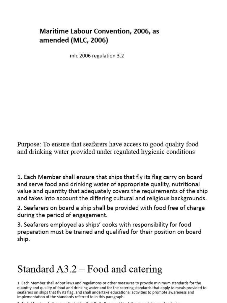 Maritime Labour Convention, 2006, As Amended (MLC, 2006) | PDF
