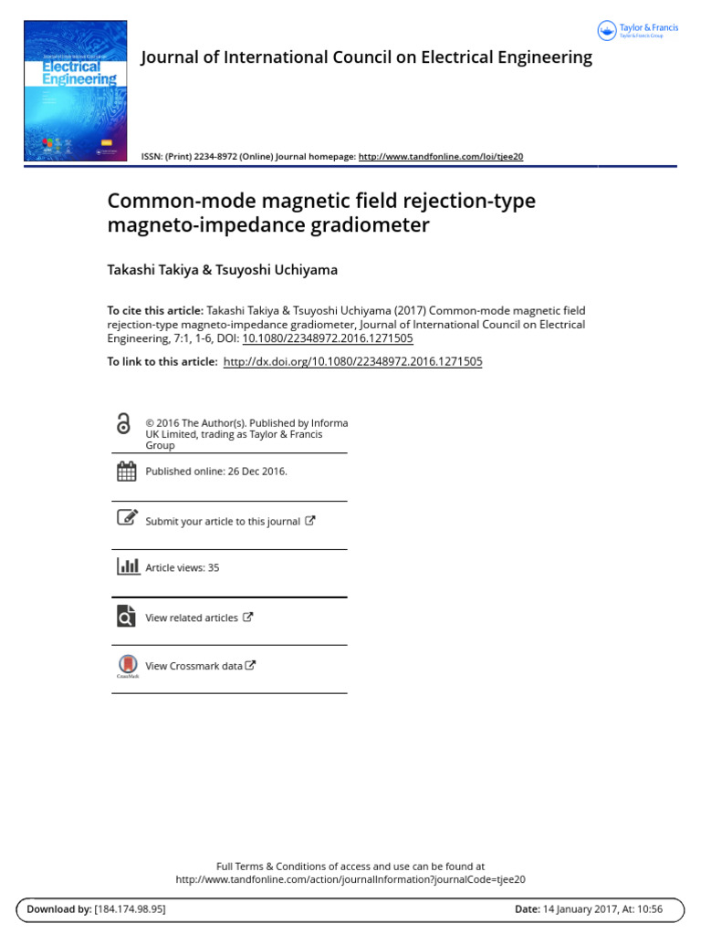 Common-mode_magnetic_field_rejection-type_magneto- | PDF | Inductor | Alternating Current