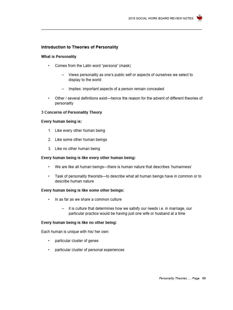 41 Personality Theories 2015 RGPalma | PDF