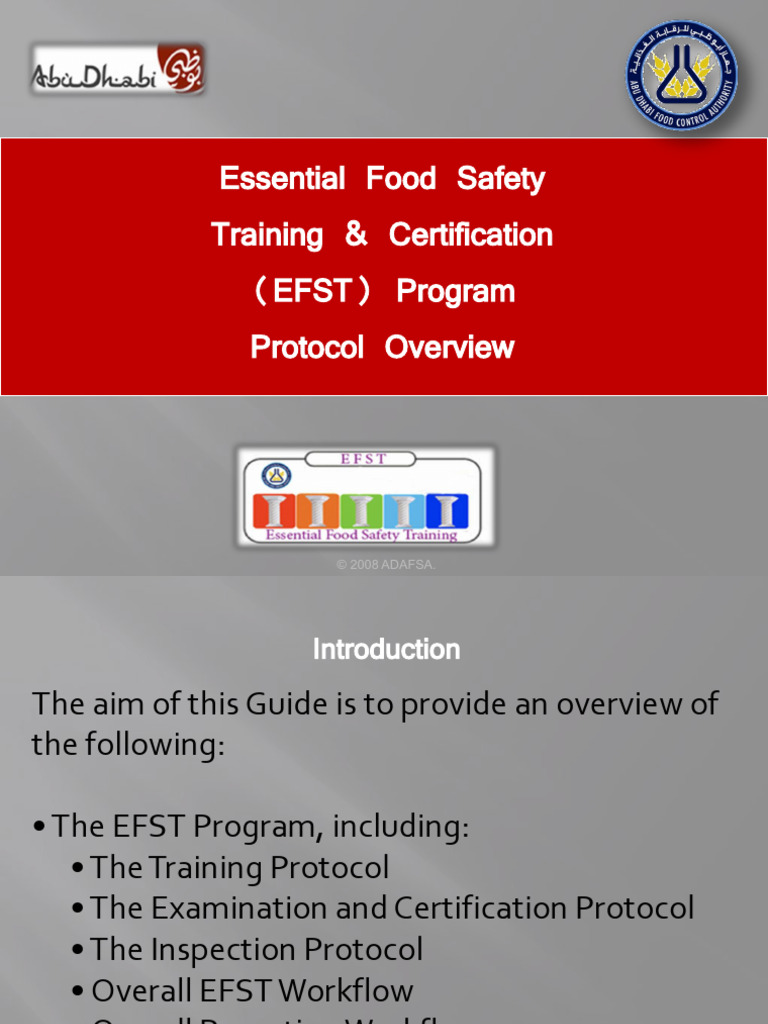 Essential Food Safety Training & Certification (EFST) Program ... | PDF
