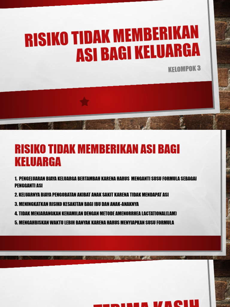 Risiko Tidak Memberikan Asi Bagi Keluarga Kel. 3 | PDF | Sains & Matematika