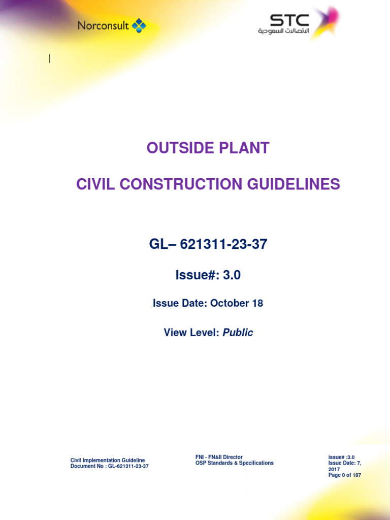 Outside Plant Civil Construction Guidelines | PDF | Specification (Technical Standard)