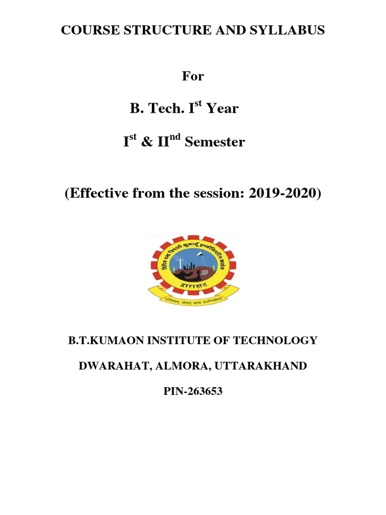 Course Structure Btech First Year | PDF | Integral | Programming