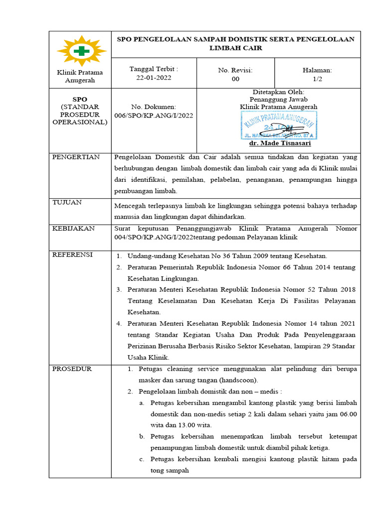 Spo Sampah Domistik | PDF