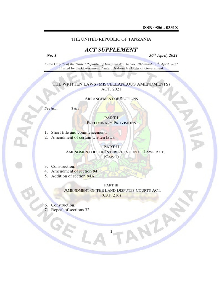 1649231959-ACT NO. 1 The Written Laws (Miscellanous Amendments) Act of ...