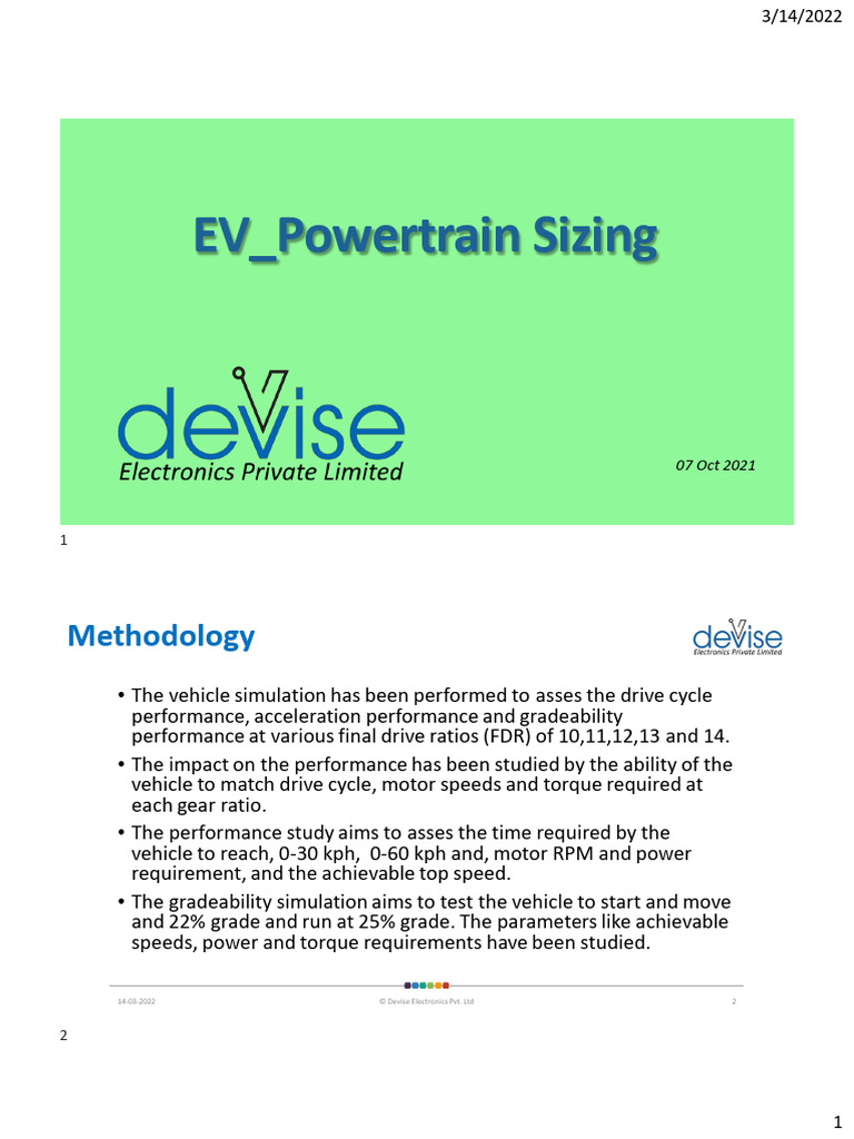 Example Powertrain Sizing | PDF | Electric Motor | Mechanical Engineering