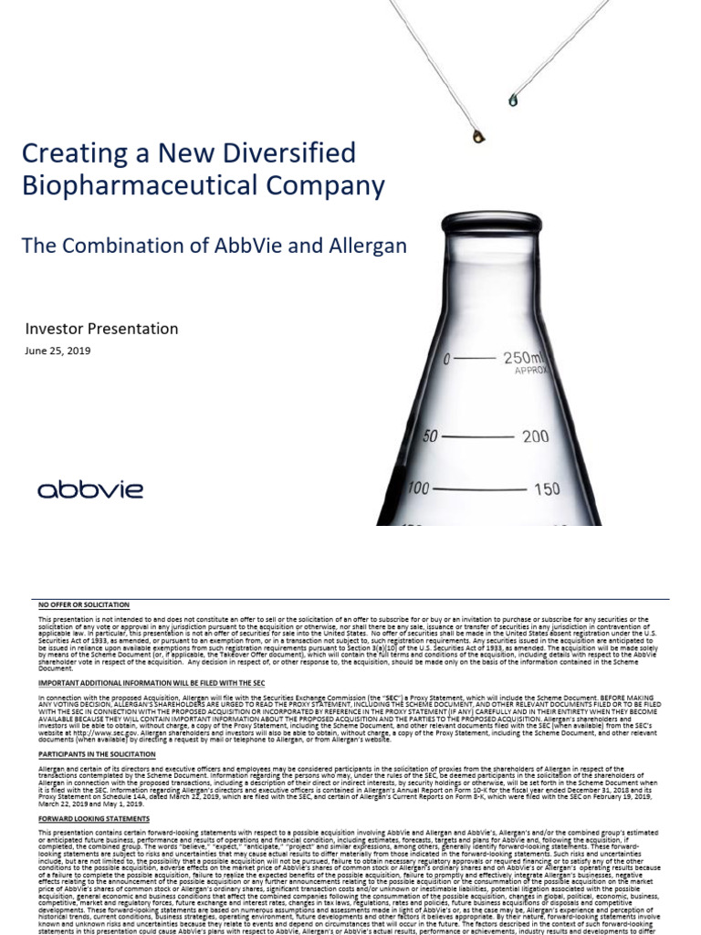 AbbVie Allergan Acquisition Investor Presentation | Download Free PDF ...