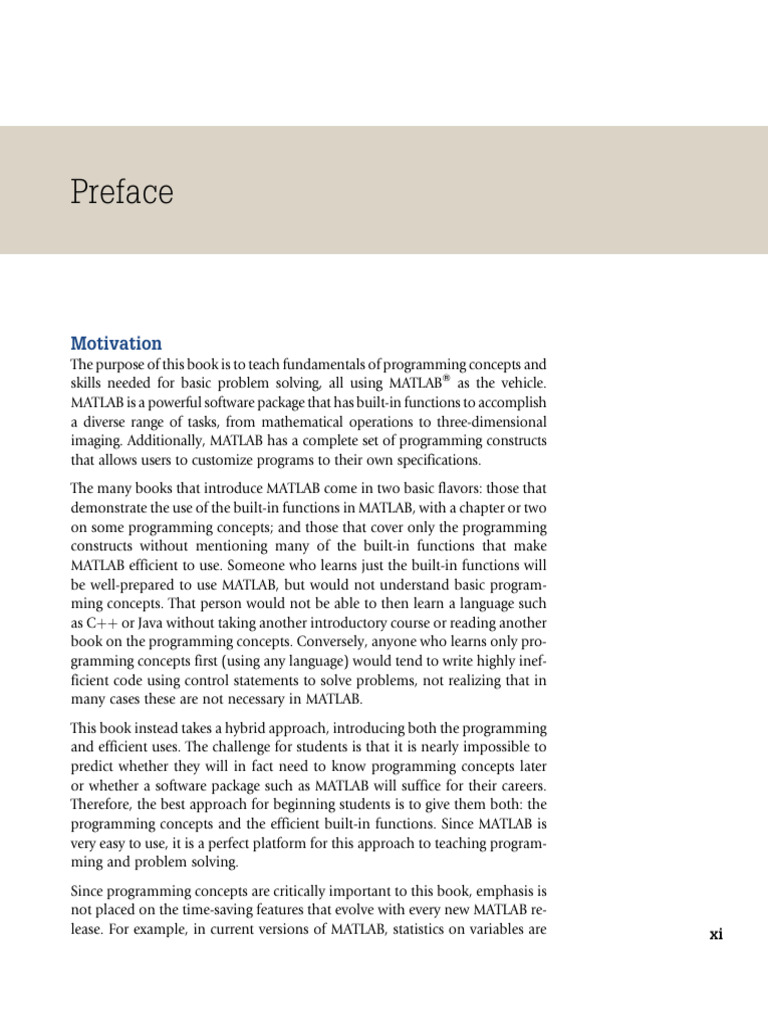 Preface 2012 Matlab | PDF | Matlab | Function (Mathematics)