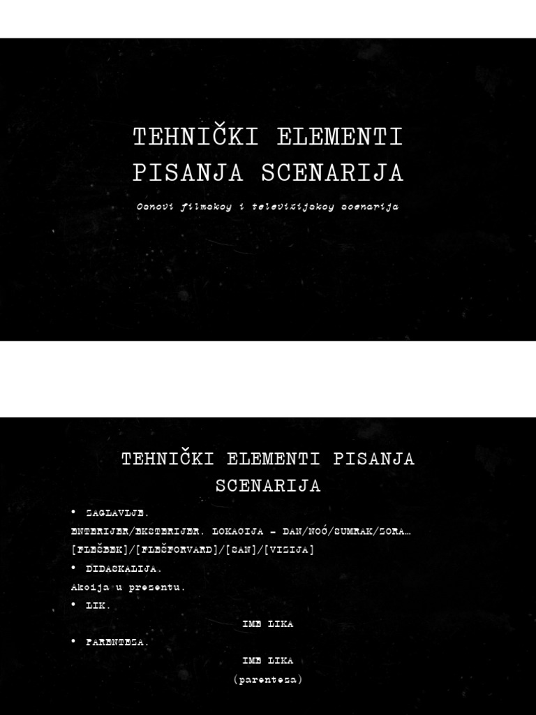 OFTVS - Tehnički Elementi Pisanja Scenarija | PDF