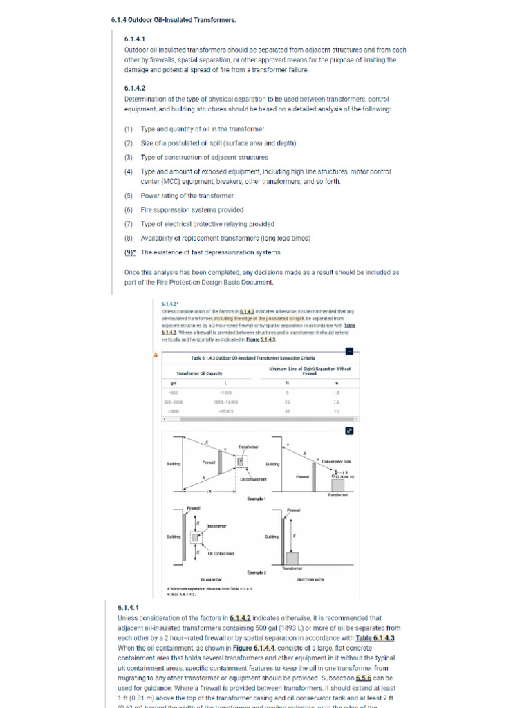 NFPA850 Firewall For Oil Fill Transformer | PDF