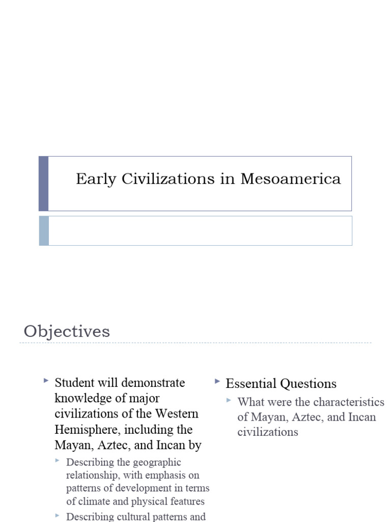 Mesoamerican Early Civilizations Overview | PDF | Social Science | History