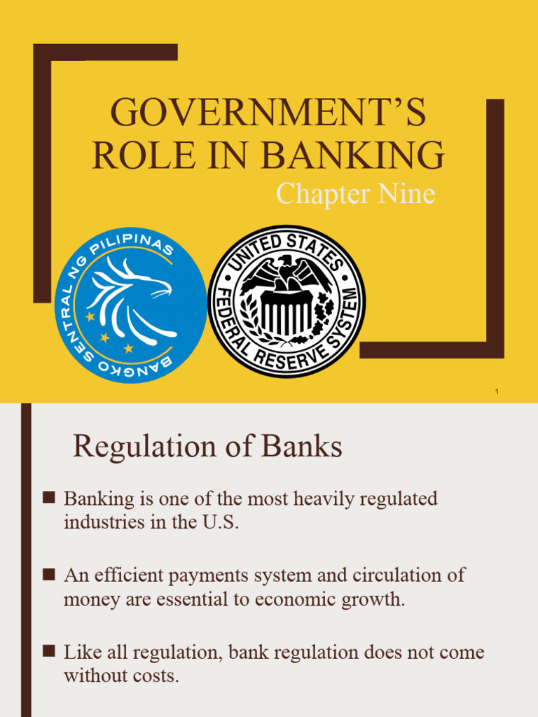 Chapter 9 Government's Role in Banking | PDF | Banks | Federal Deposit ...