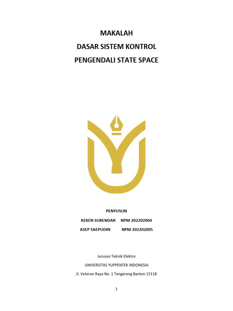 Makalah State Space | PDF